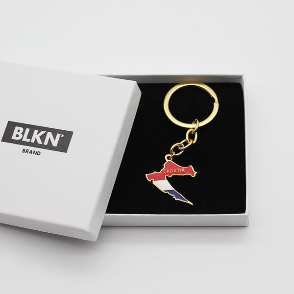 BLKN ® Croatia map Keychain - gold & color